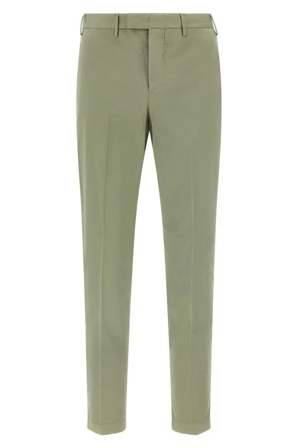 PT TORINO Master Stretch Cotton Gabardine Trousers - Green