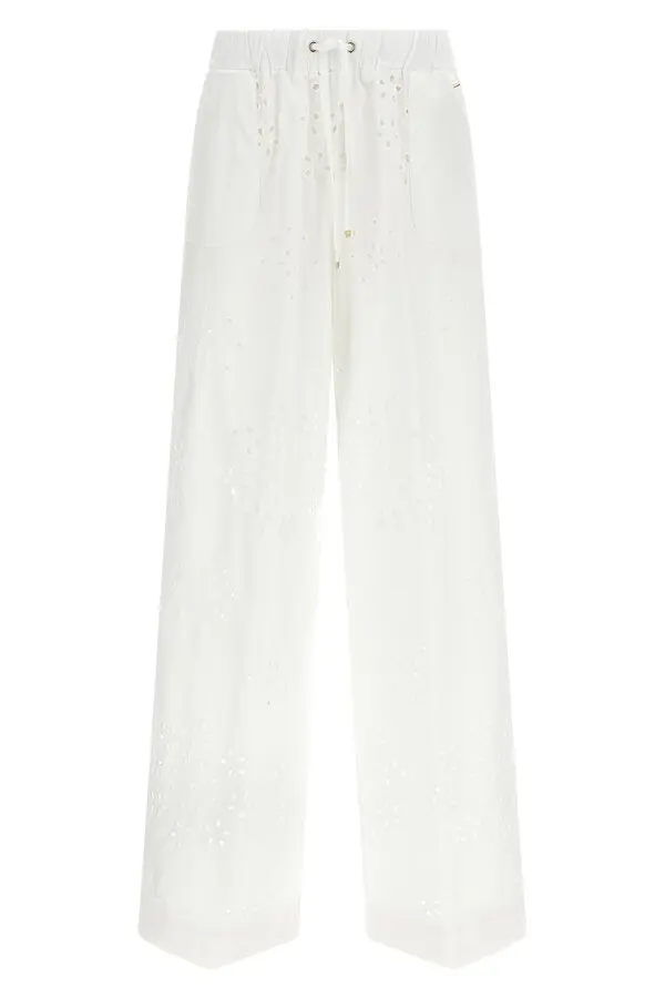 Herno Broderie Anglaise Cotton Trousers