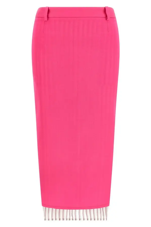 Attico Virgin Wool Double Layer Skirt