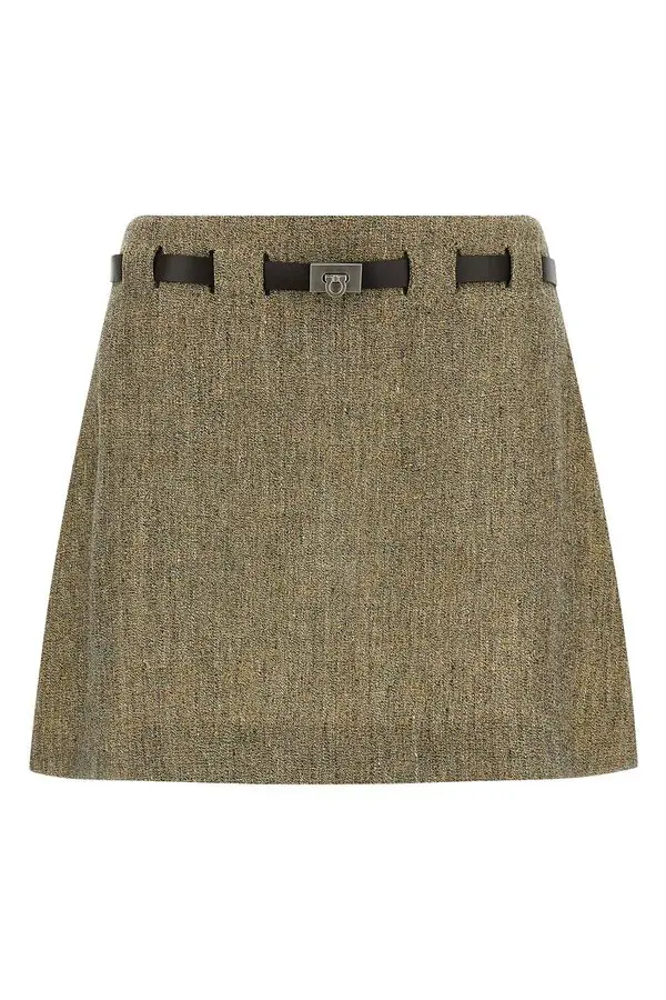 FERRAGAMO Gancini Belt Skirt
