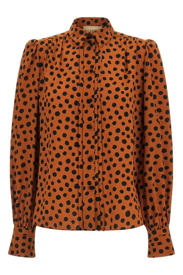 Valentino Garavani Polka Dot Print Silk Shirt