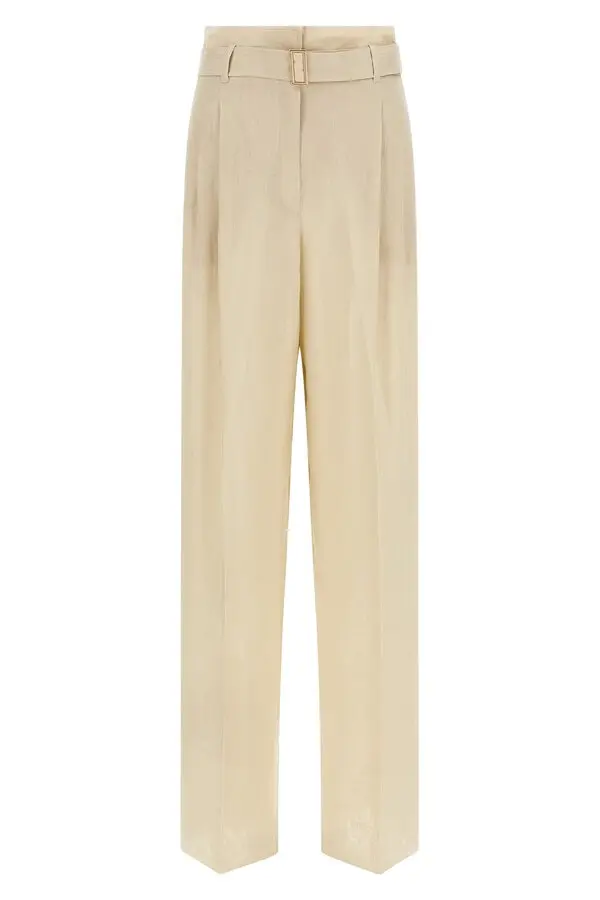 Max Mara Mstmateria Linen Trousers - Beige