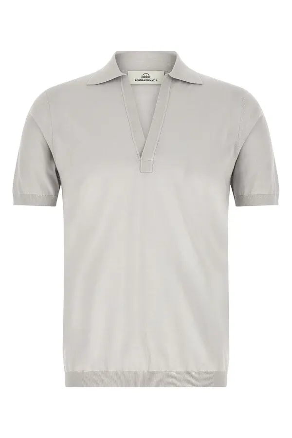 RIVIERA PROJECT Open Collar Polo Shirt