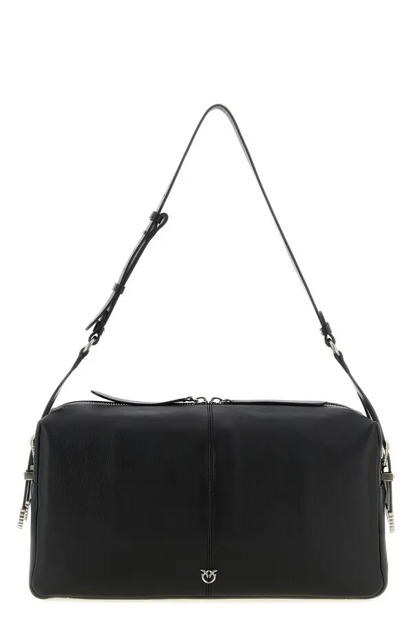 Pinko Keeper Leather Shoulder Bag - Black