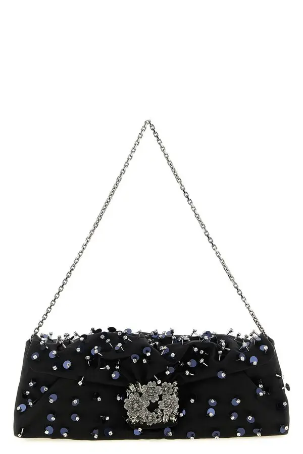 ROGER VIVIER Efflorescence Satin Clutch Bag