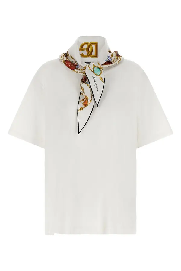 Dolce & Gabbana T-shirt With Scarf - White