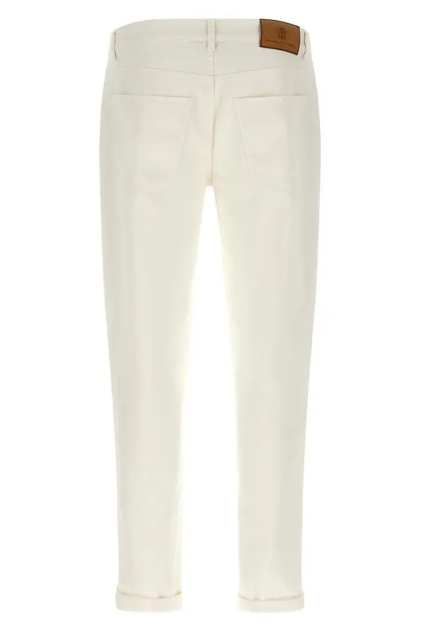 Brunello Cucinelli Traditional Fit Denim Jeans - White