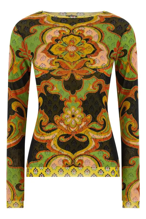 Etro Patterned Double-layer Mesh Sweater - Multi