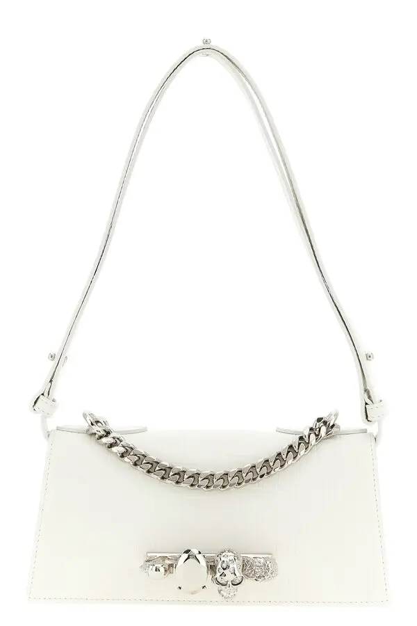 Alexander McQueen Jewelled Mini Shoulder Bag - White