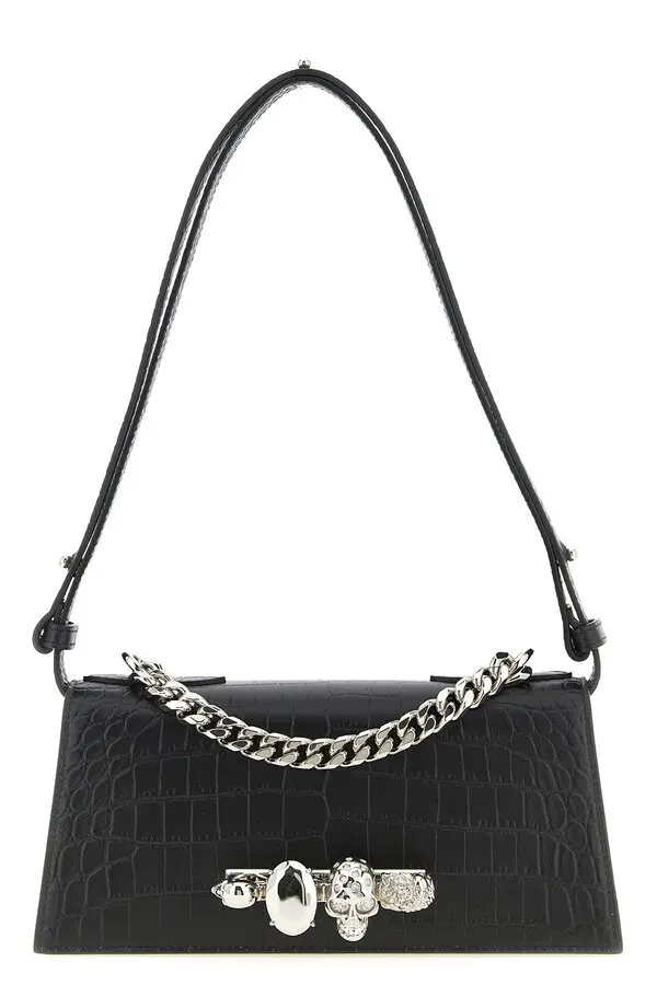 Alexander McQueen Jewelled Mini Shoulder Bag - Black