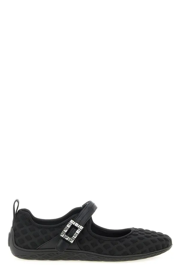 ROGER VIVIER Viv Low Scuba Effect Fabric Ballet Flats - Black