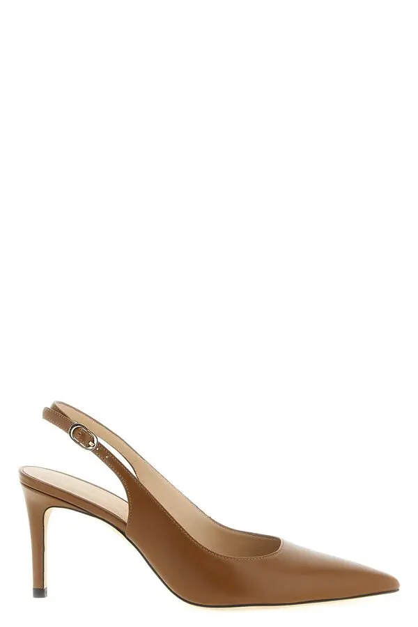 STUART WEITZMAN Power Leather Slingback Pumps - Brown