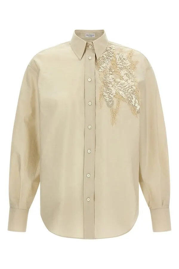 Brunello Cucinelli Sequin Embroidery Shirt