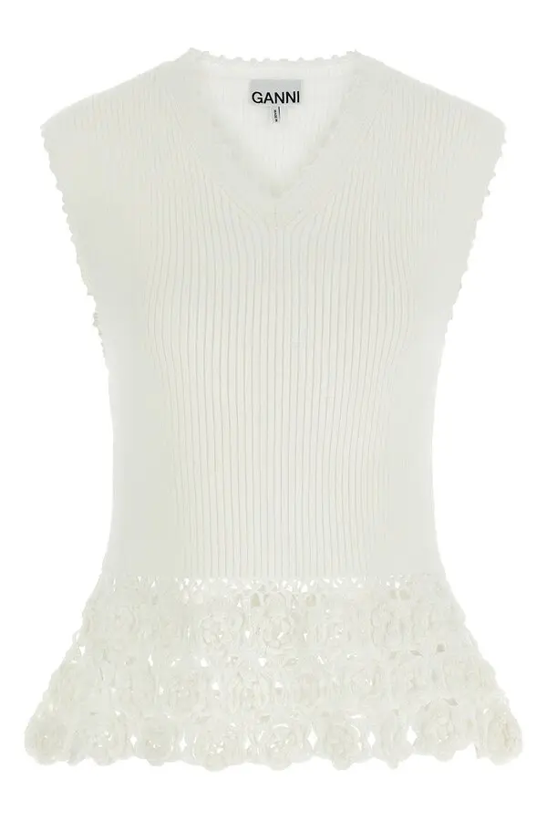 GANNI Cotton Crochet' Vest