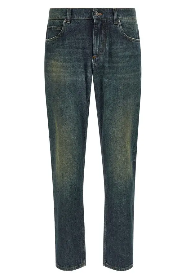 Dolce & Gabbana Logo Tag Straight Leg Jeans
