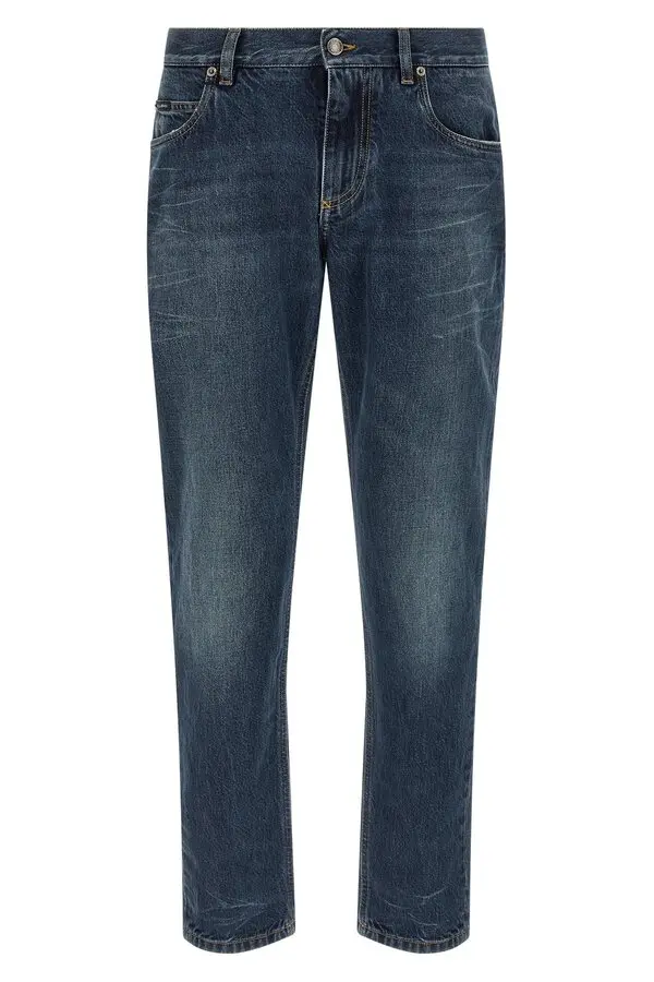 Dolce & Gabbana Logo Embroidery Jeans
