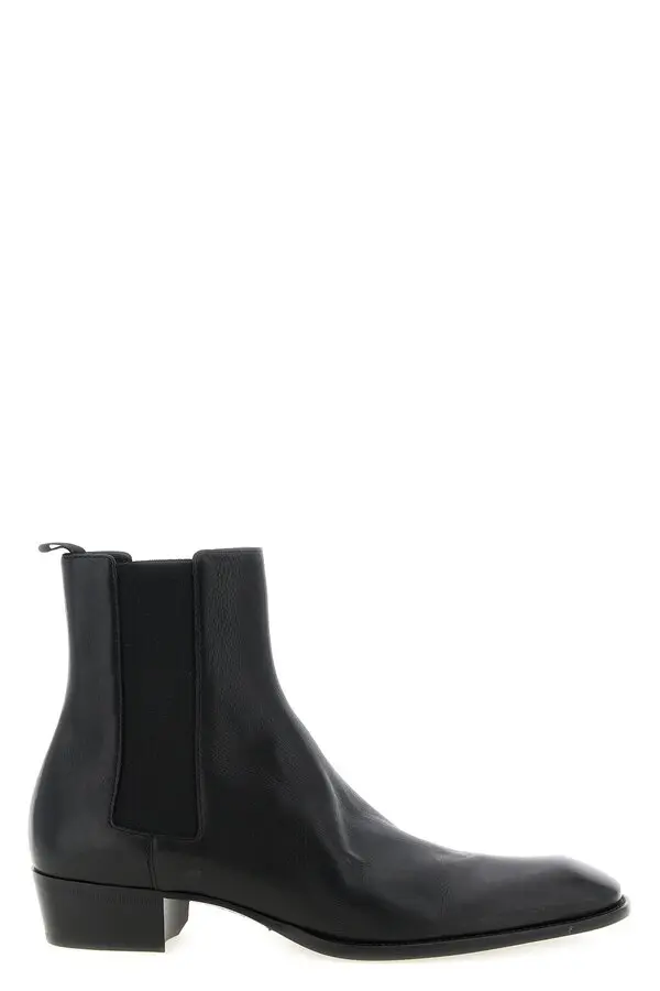 Saint Laurent Stanton Leather Ankle Boots