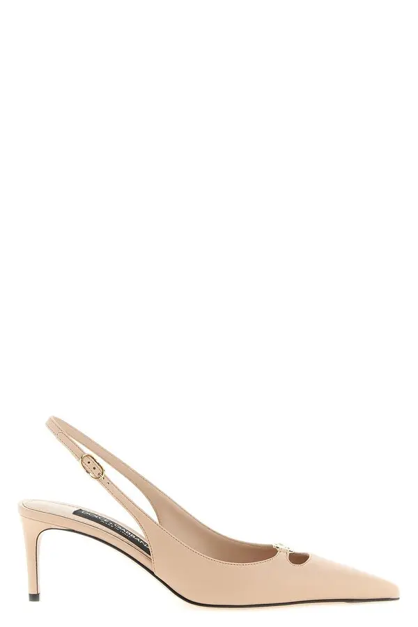 Dolce & Gabbana Silk Nappa Leather Lollo Slingback