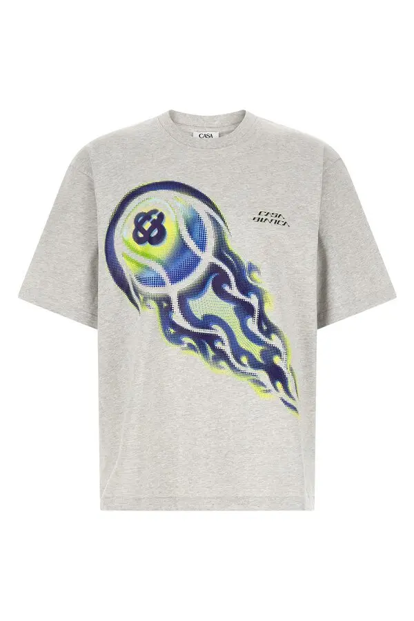 Casablanca Flaming Tennis Ball' T-shirt - Gray
