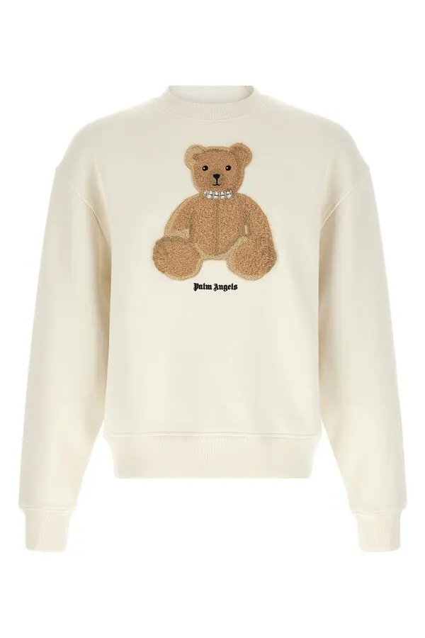 Palm Angels Bear Cotton Sweatshirt - White