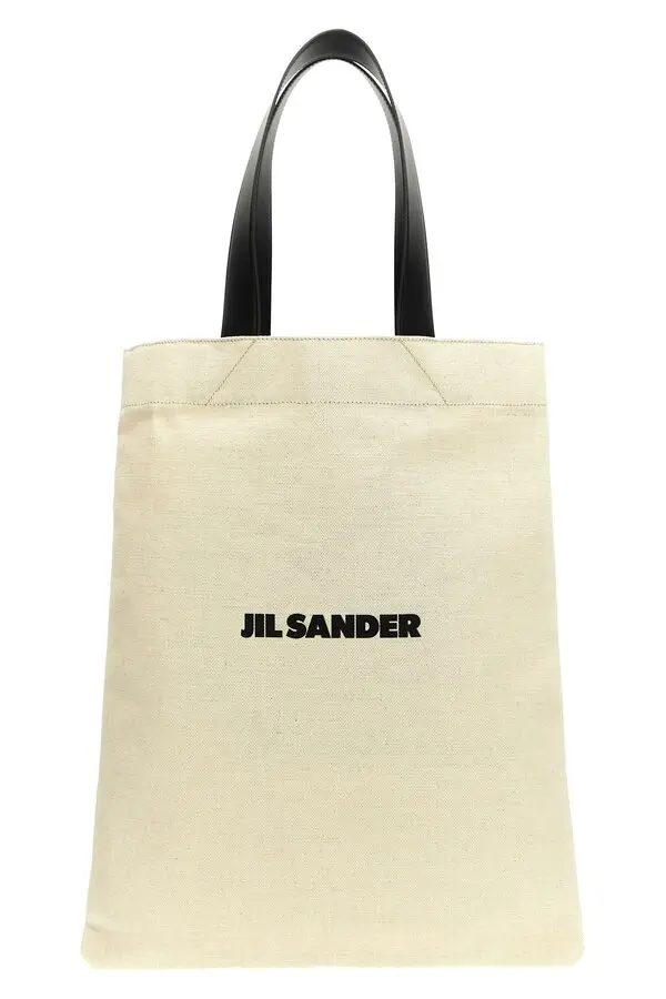 JIL SANDER Flat Shopper' Medium Shopping - White/black