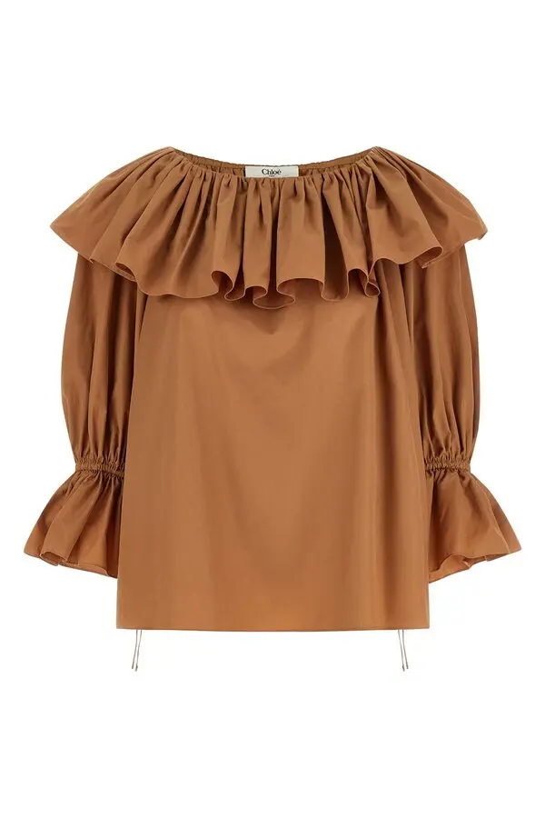 Chloé Ruffle Poplin Blouse