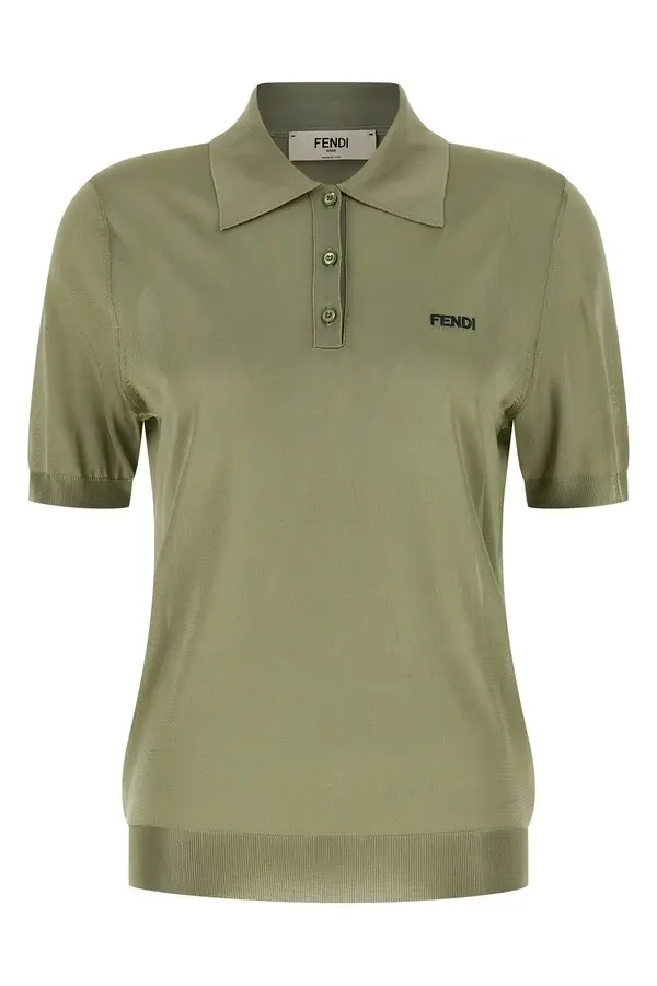 Fendi Shiny Viscose Polo Shirt