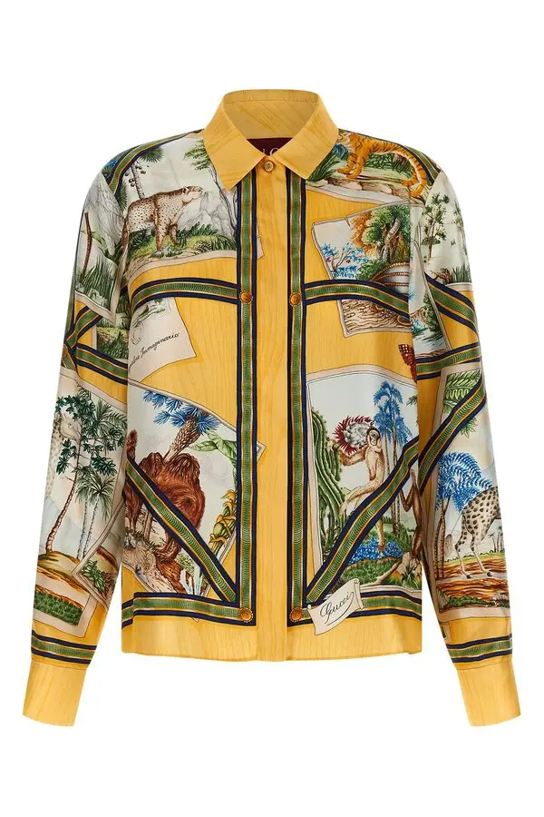 Gucci Printed Silk Twill Shirt - Multi