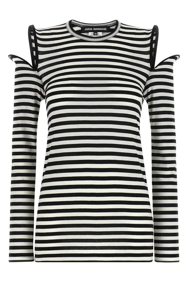Junya Watanabe Sculptural Shoulder Striped T-shirt