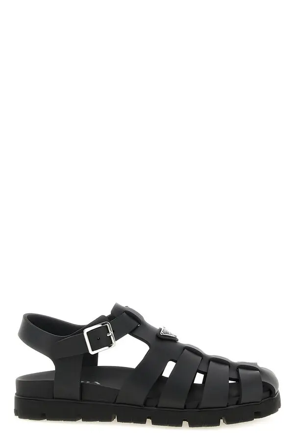 Prada Rubber Cage Sandals