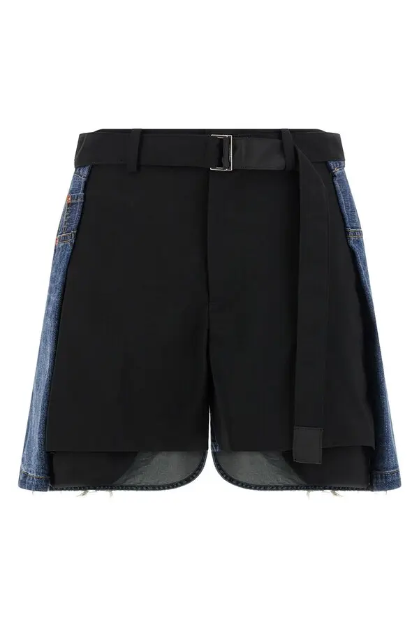 Sacai Wool Insert Denim Shorts