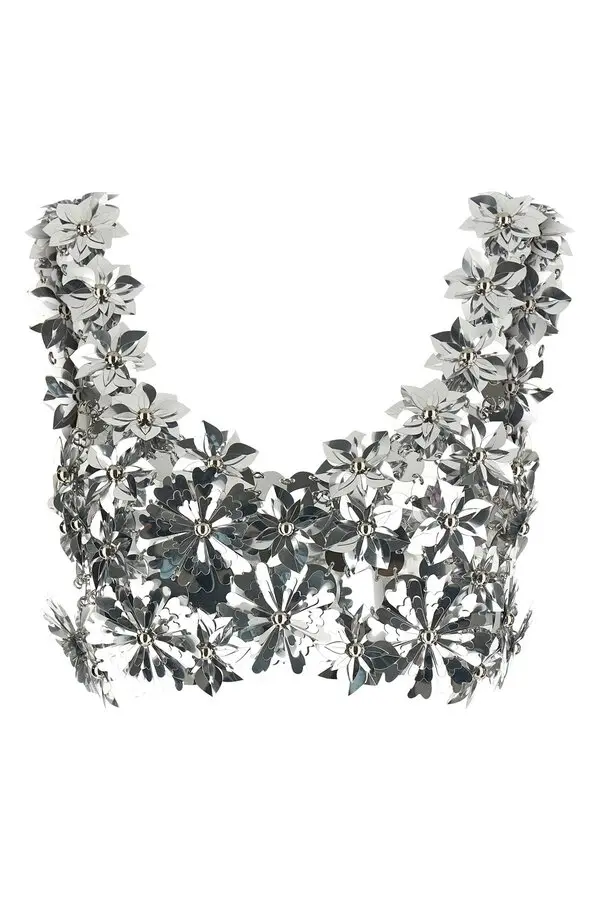 Rabanne Bralette Top - Silver
