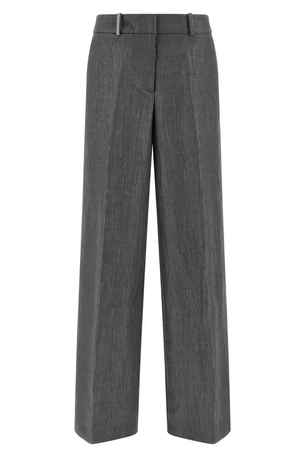 Peserico Punto Luce Embossed Wavy Linen Trousers