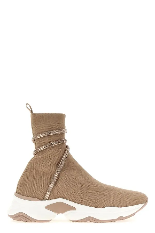 Rene Caovilla Cleo Running Knit Sock Sneakers - Beige