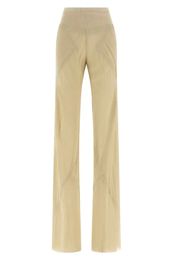 Rick Owens Bias Silk Georgette Trousers - Beige