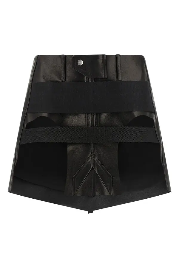 Rick Owens Temple Leather Mini Skirt