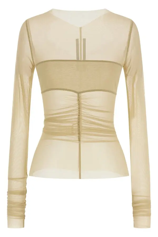 Rick Owens Temple Semi-transparent Stretch Nylon Tulle Top