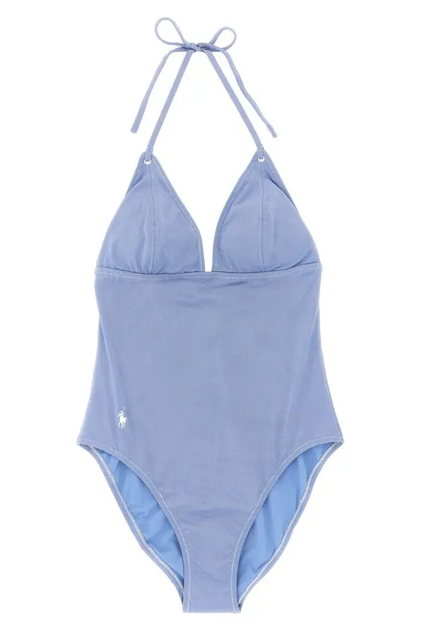 Polo Ralph Lauren Oxford Tech Fabric One-piece Swimsuit