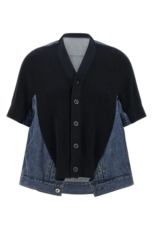 Sacai Denim X Knit Cardigan