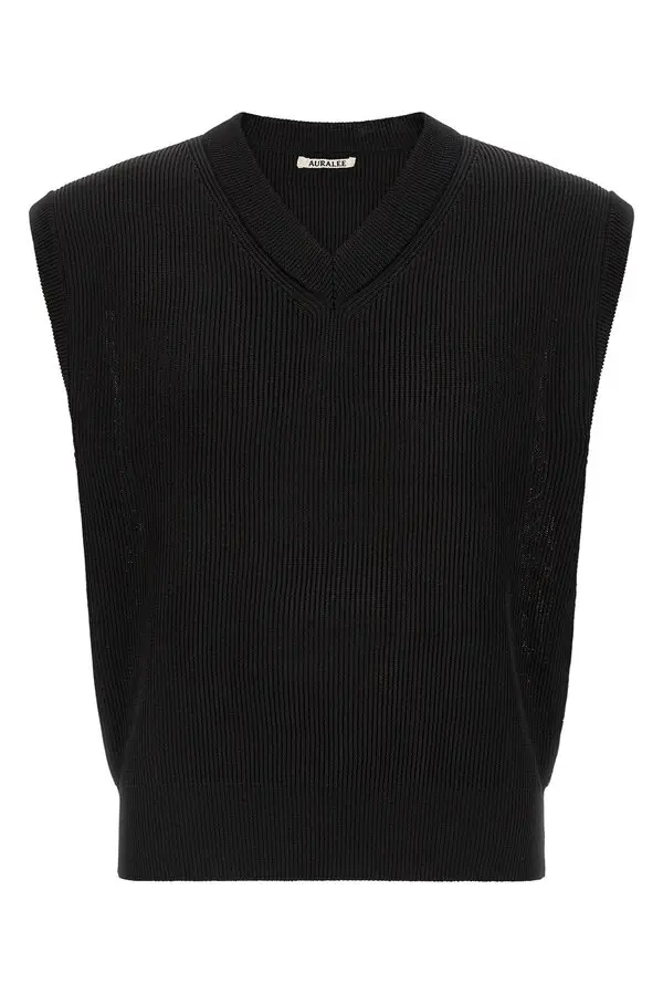 Auralee Ribbed Knit Vest
