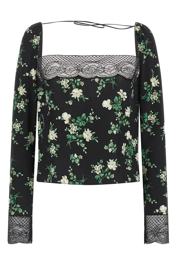 Dolce & Gabbana Silk Blend Floral Print Top