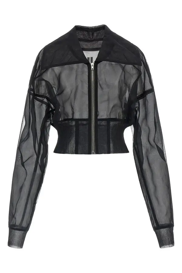 Rick Owens Dracucollar Cropped Bomber Jacket