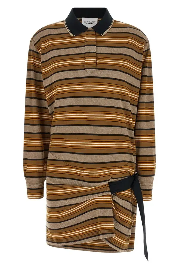 MARANT ETOILE Striped Cotton Piquet Dress