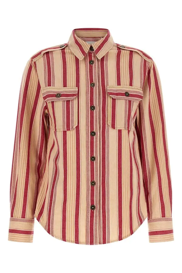 MARANT ETOILE Gelva Striped Cotton Canvas Shirt