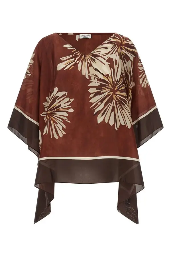 Brunello Cucinelli Silk Scarf Blouse