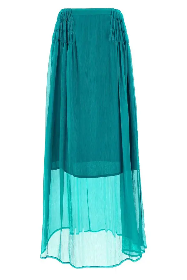 Dries Van Noten Scarlett Silk Skirt - Green
