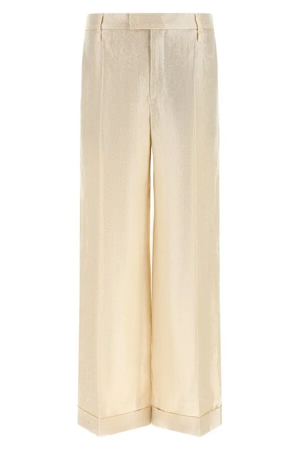 Brunello Cucinelli Lamé Linen Pants