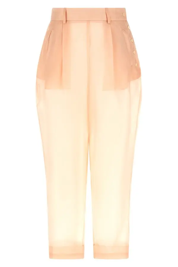 MAISON JEJIA Giulio Semi-transparent Silk Trousers - Pink