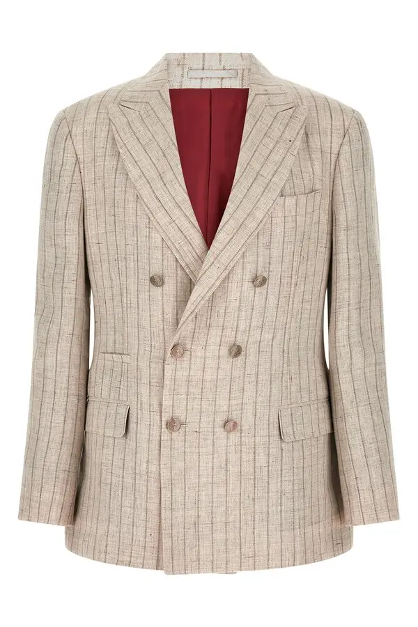 Brunello Cucinelli Pinstripe Twill Blazer