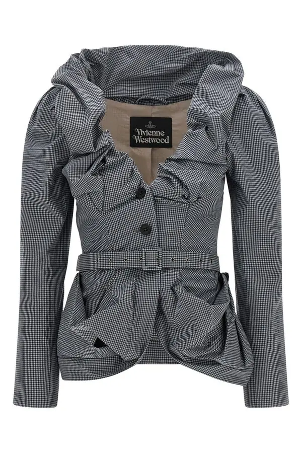 VIVIENNE WESTWOOD Kendall Check Patterned Cotton Blazer